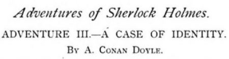 A. C. Doyle – A Case of Identity : Sherlock Holmes