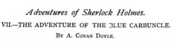 A. C. Doyle – The Adventure of the Blue Carbuncle : Sherlock Holmes